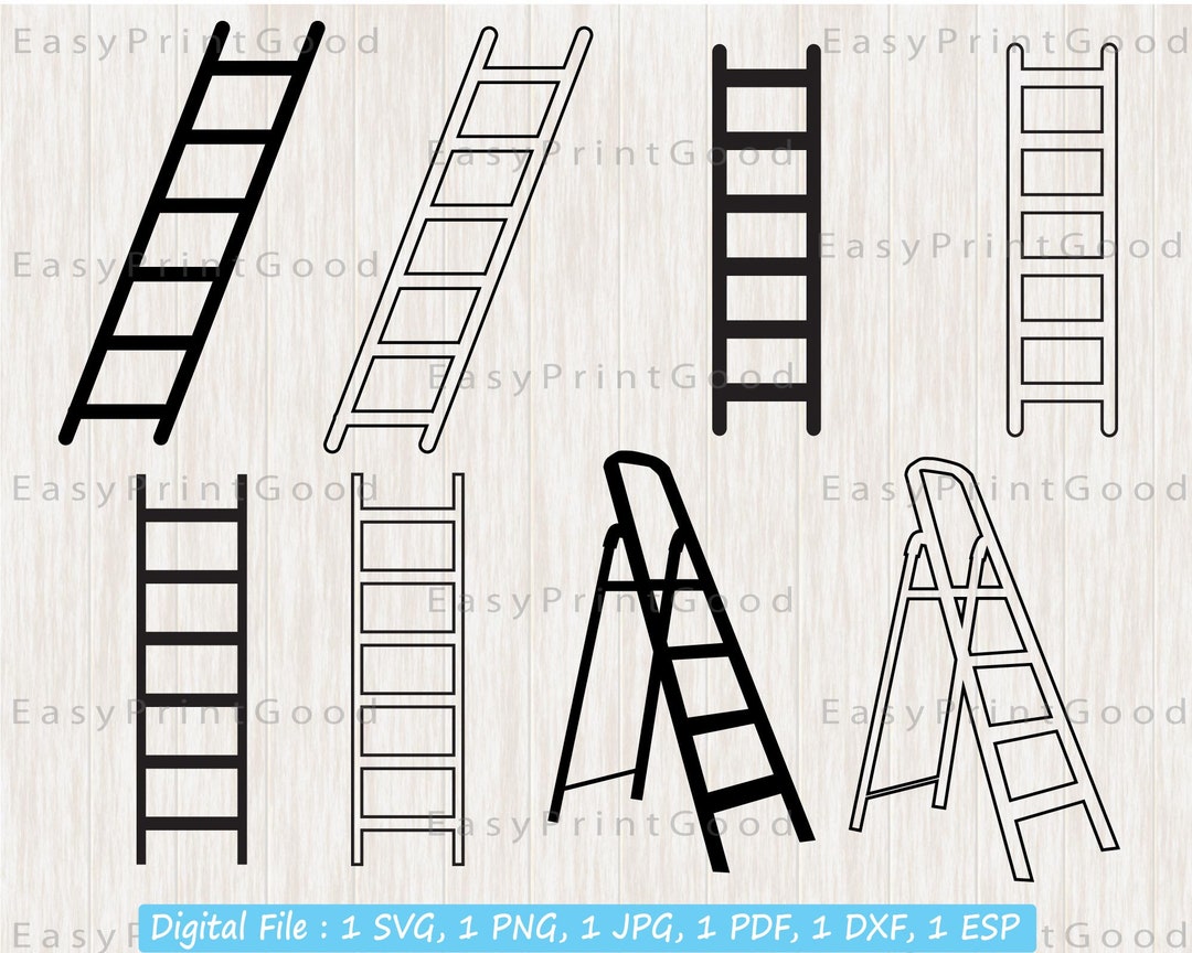 Ladder SVG Bundle, Ladder Svg, Step Svg, Rail Svg, Climb Clip Art ...