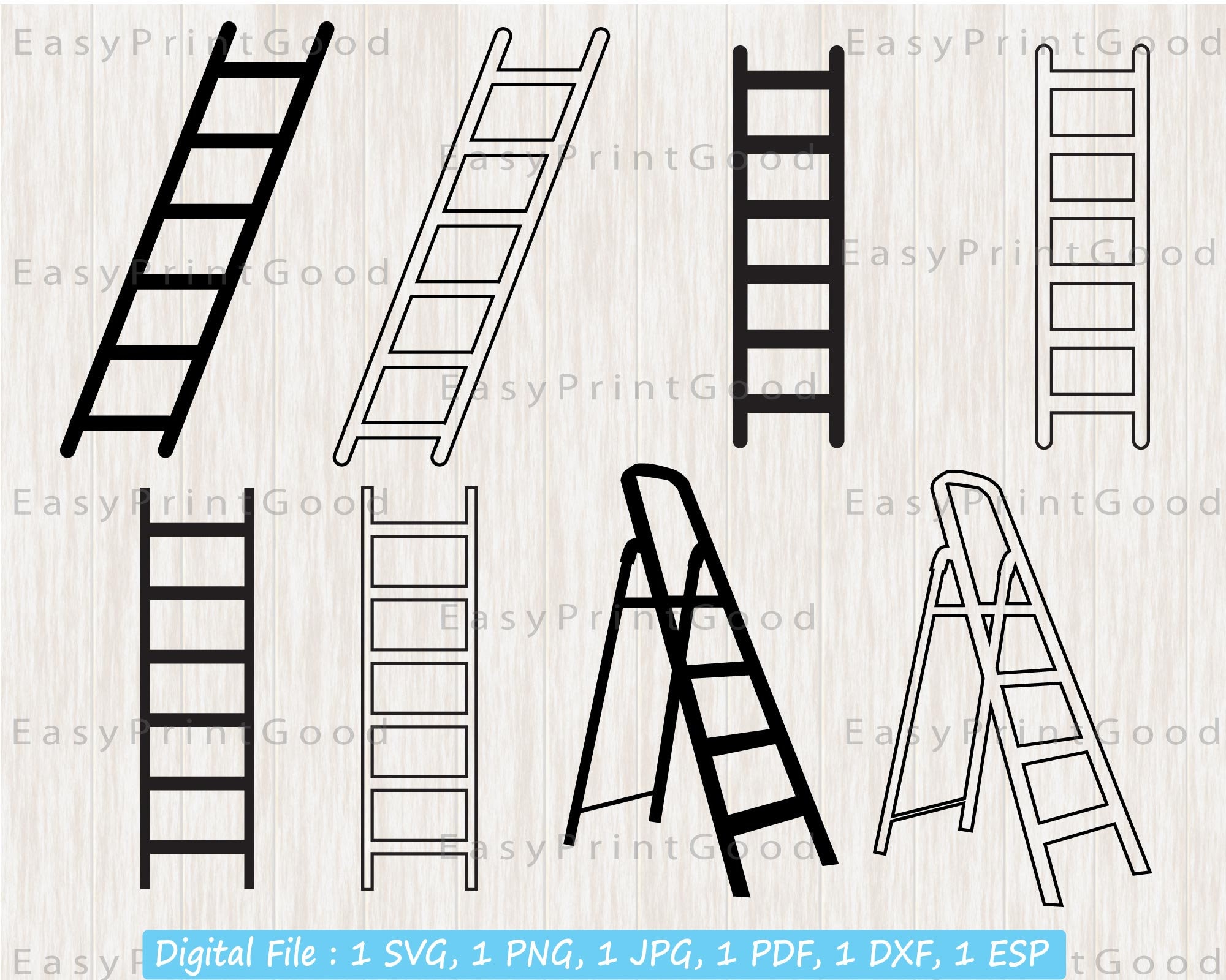 Ladder SVG Bundle Ladder Svg Step Svg Rail Svg Climb Clip - Etsy UK