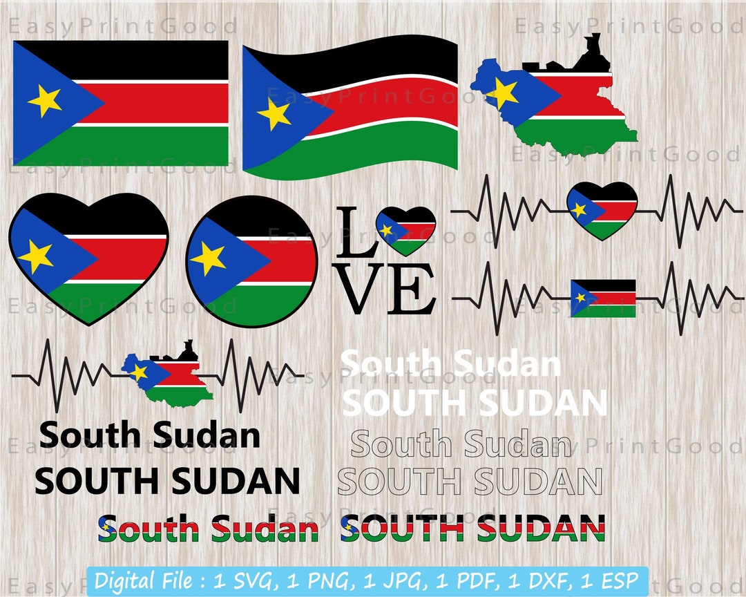 South Sudan Flag Bundle Svg, Map, South Sudan Clipart, Sudanese Nation ...