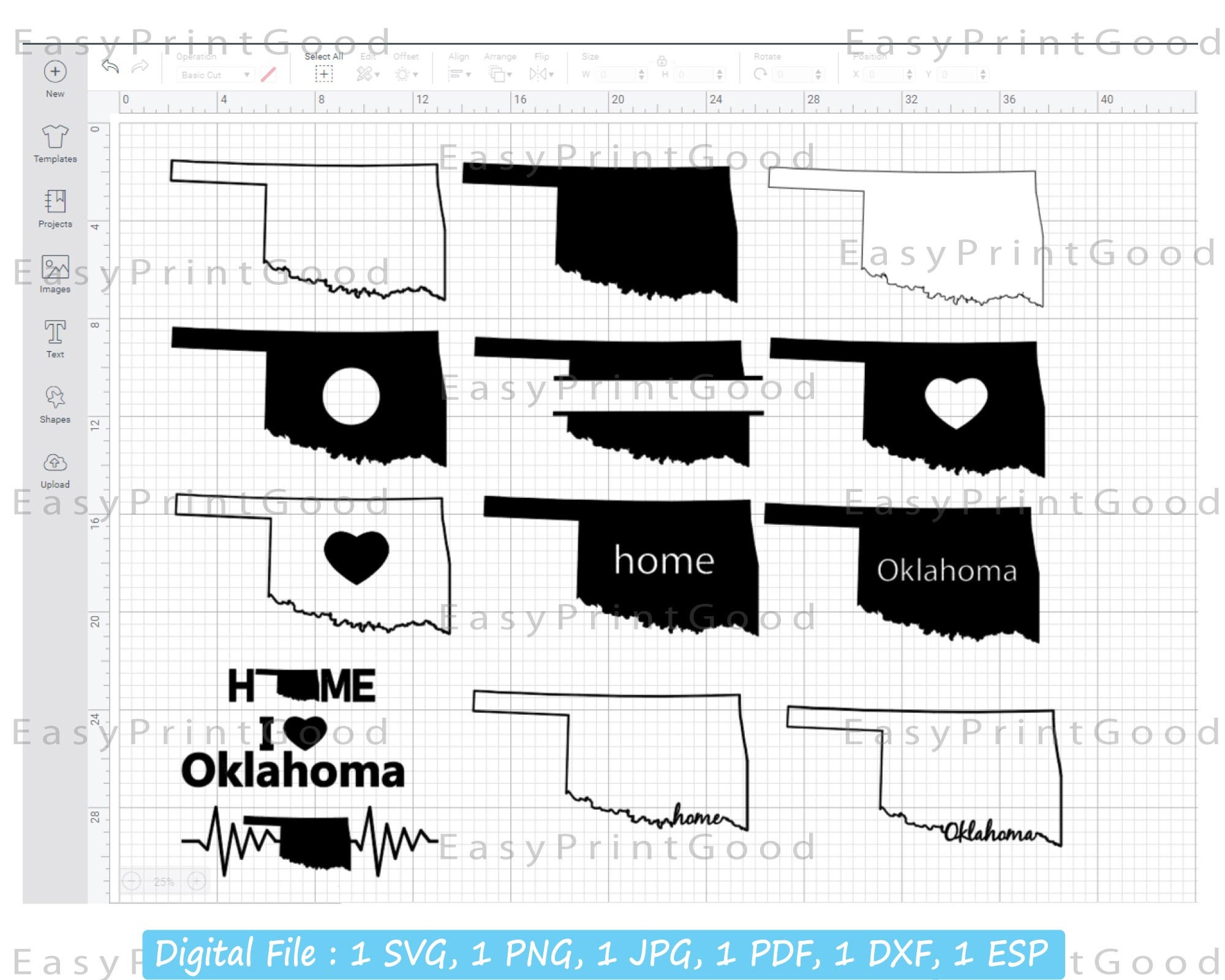 Oklahoma SVG Bundle Oklahoma Svg State Clipart Oklahoma Map - Etsy UK