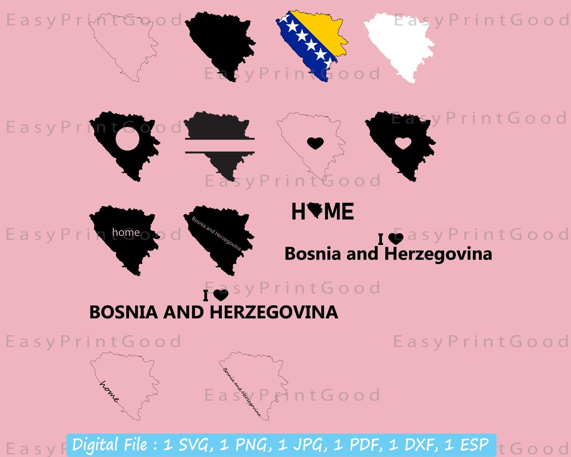 Bosnia and Herzegovina Svg Bundle Bosnia and Herzegovina - Etsy