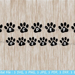 Paw Alphabet Svg Paw Font Svg Paw Alphabet Clipart Paw Letters and ...