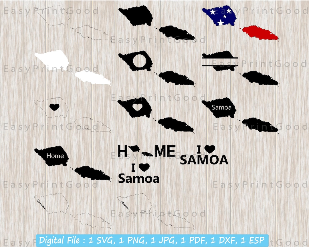 Map of Samoa Svg Bundle, Samoa Map, Samoa Monogram Frame, Samoa Outline ...