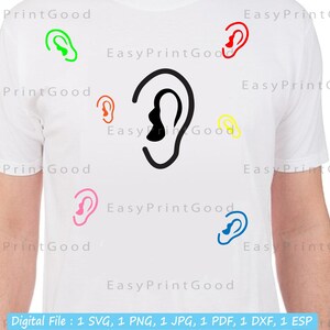 Human Ear Svg, Ear Svg, Human Ear Clipart, Ear Clipart, Ear Silhouette ...