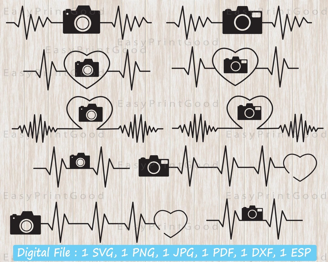 Camera Heartbeat SVG: Photography Design Cut File (digital Download) - Etsy