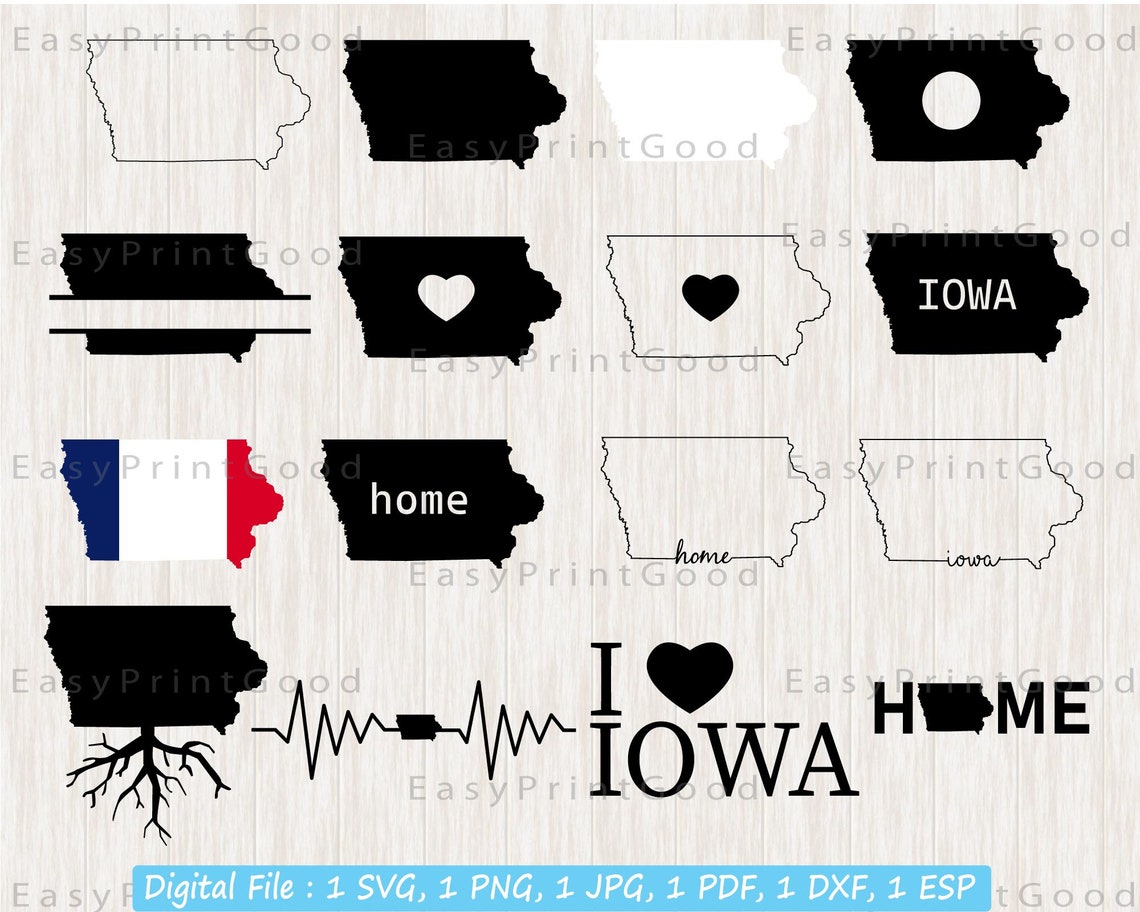 Iowa State Svg Bundle Iowa Map SVG Iowa Map Svg Iowa State | Etsy