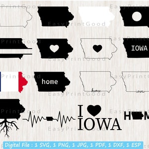 Iowa State Svg Bundle, Iowa Map SVG, Iowa Map Svg, Iowa State Svg, Iowa ...