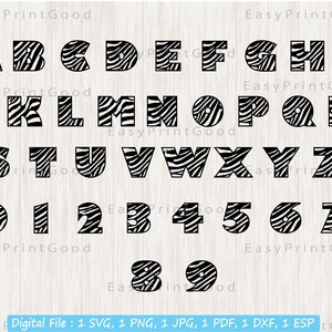 Zebra Font Svg, Patterned Alphabet Svg, Letters, Zebra Alphabet, Zebra ...