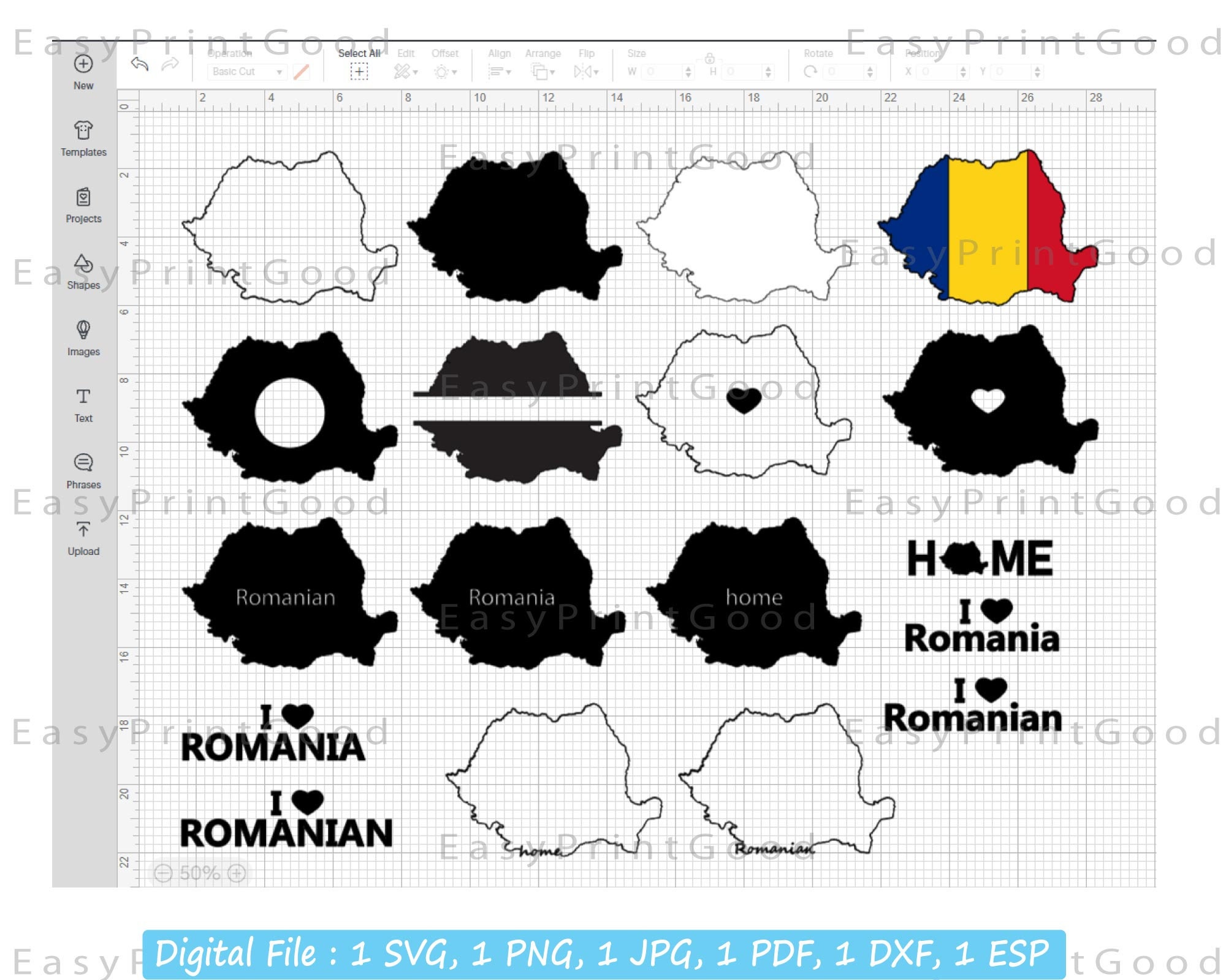 Romania Svg Bundle Romanian Svg Romania Outline Romania Map | Etsy