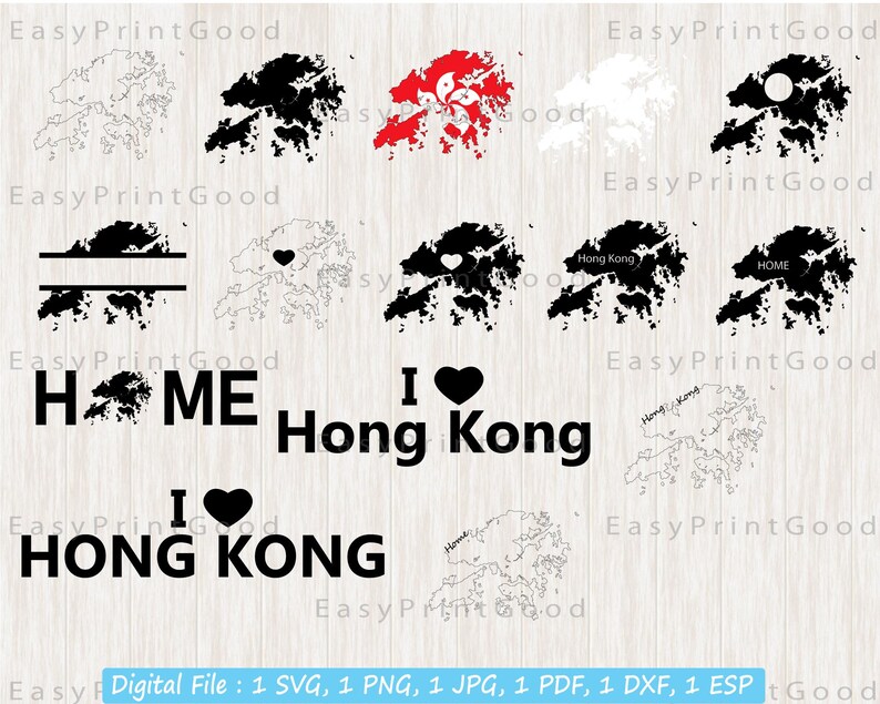 Hong Kong Svg Bundle Hong Kong Country Hong Kong Clipart - Etsy