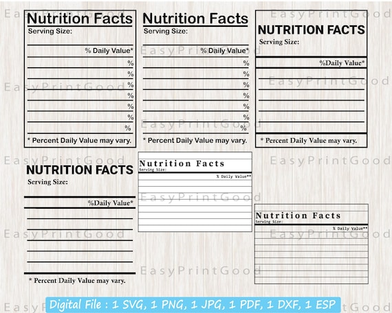 Nutrition Facts Svg Nutrition Nutrition Facts Clipart | Etsy