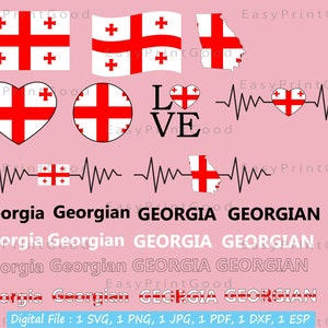 Georgia Flag Svg Bundle Georgia Clipart Georgia Flag Svg - Etsy