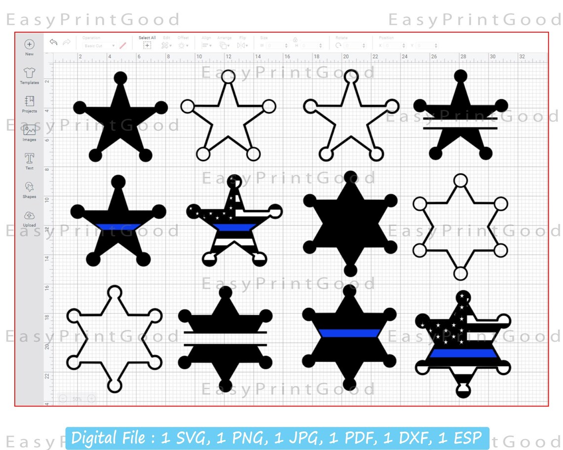 Sheriff Badge Svg Sheriff Star Sheriff Badge Clipart Deputy - Etsy
