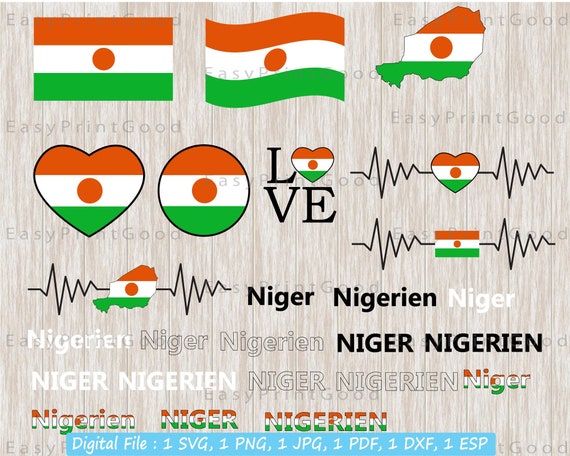 Niger Flag Svg Bundle Niger National Flag Love Nigerien - Etsy