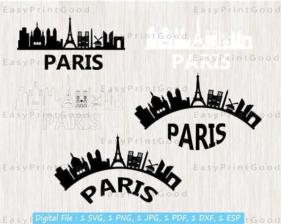 Paris Svg Paris Svg Skyline France Svg Cityscape Horizon | Etsy