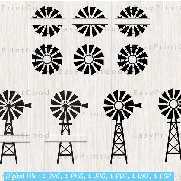 Windmill Svg - Etsy