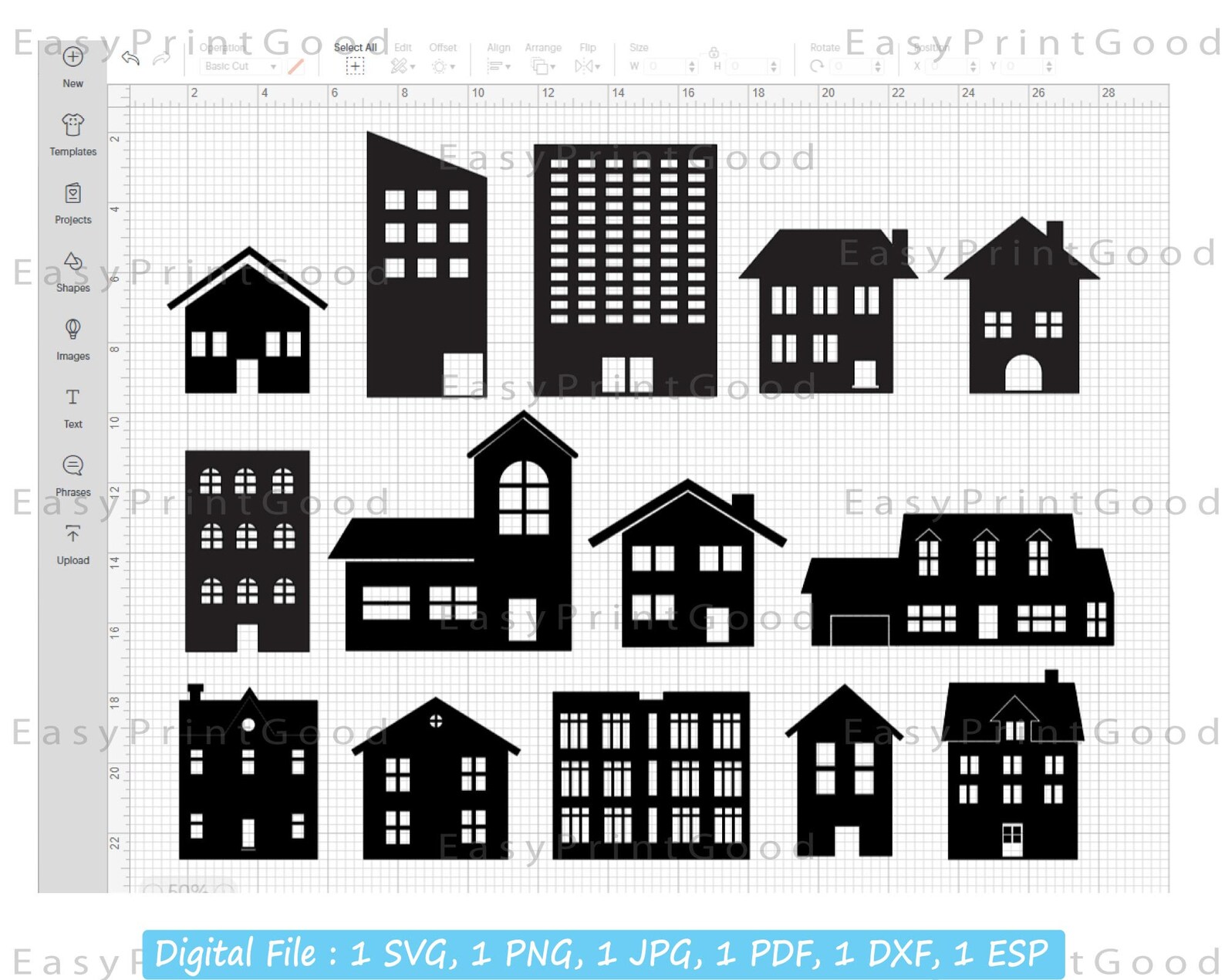Real Estate SVG Bundle: House, Building, Architecture Clipart (digital ...