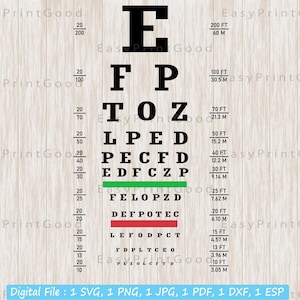 Eye Chart SVG: Vision Test Clipart, Medical Clinic Decor (digital ...