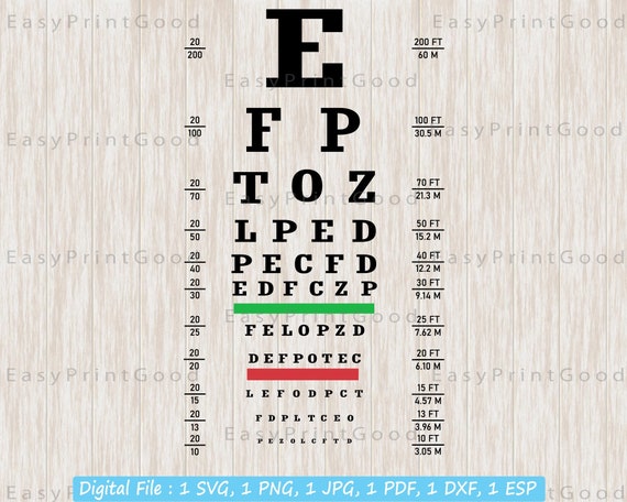 Eye Chart Svg Eye Test Chart for Office Svg Vision Test Svg - Etsy ...
