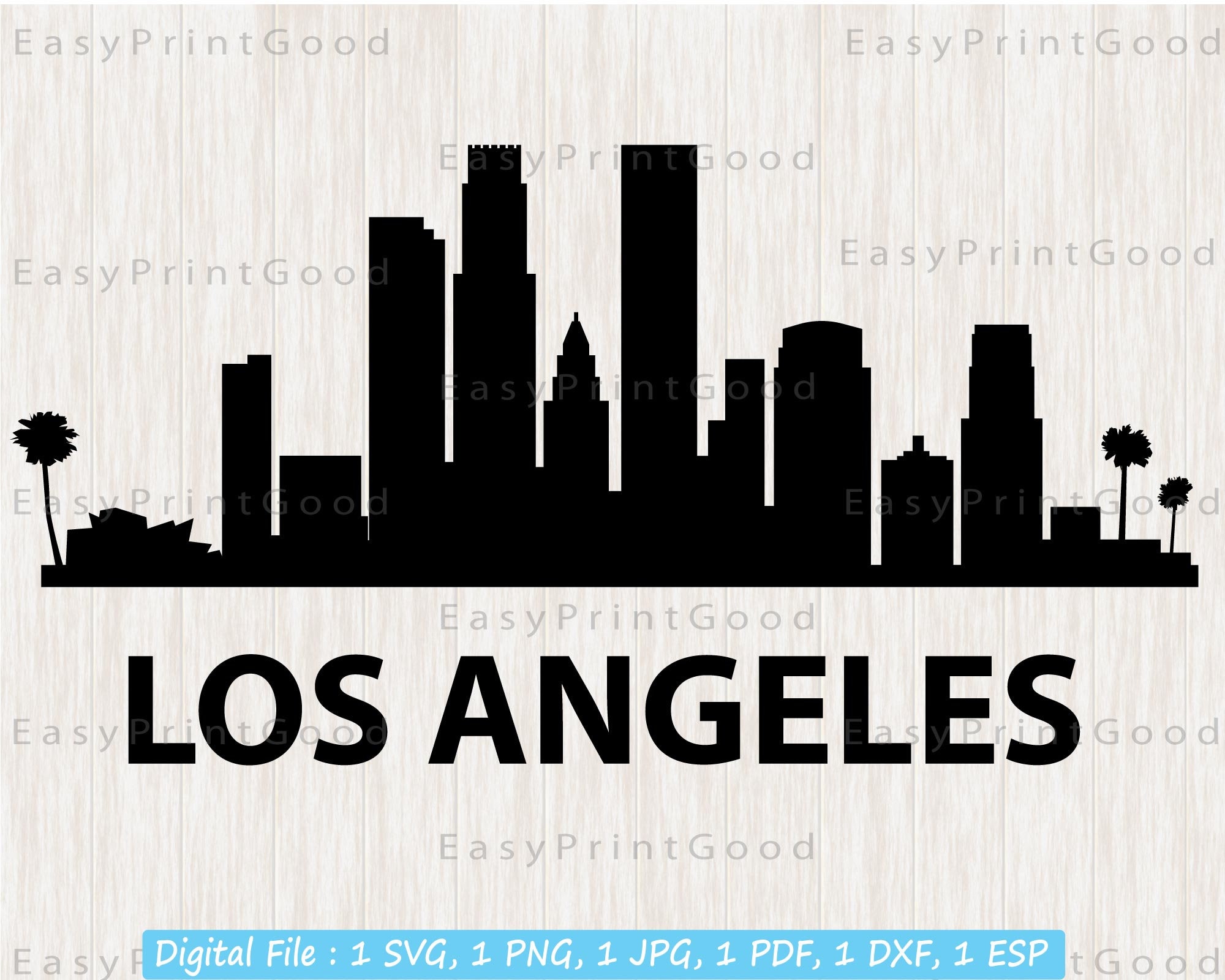 Los Angeles Skyline Silhouette