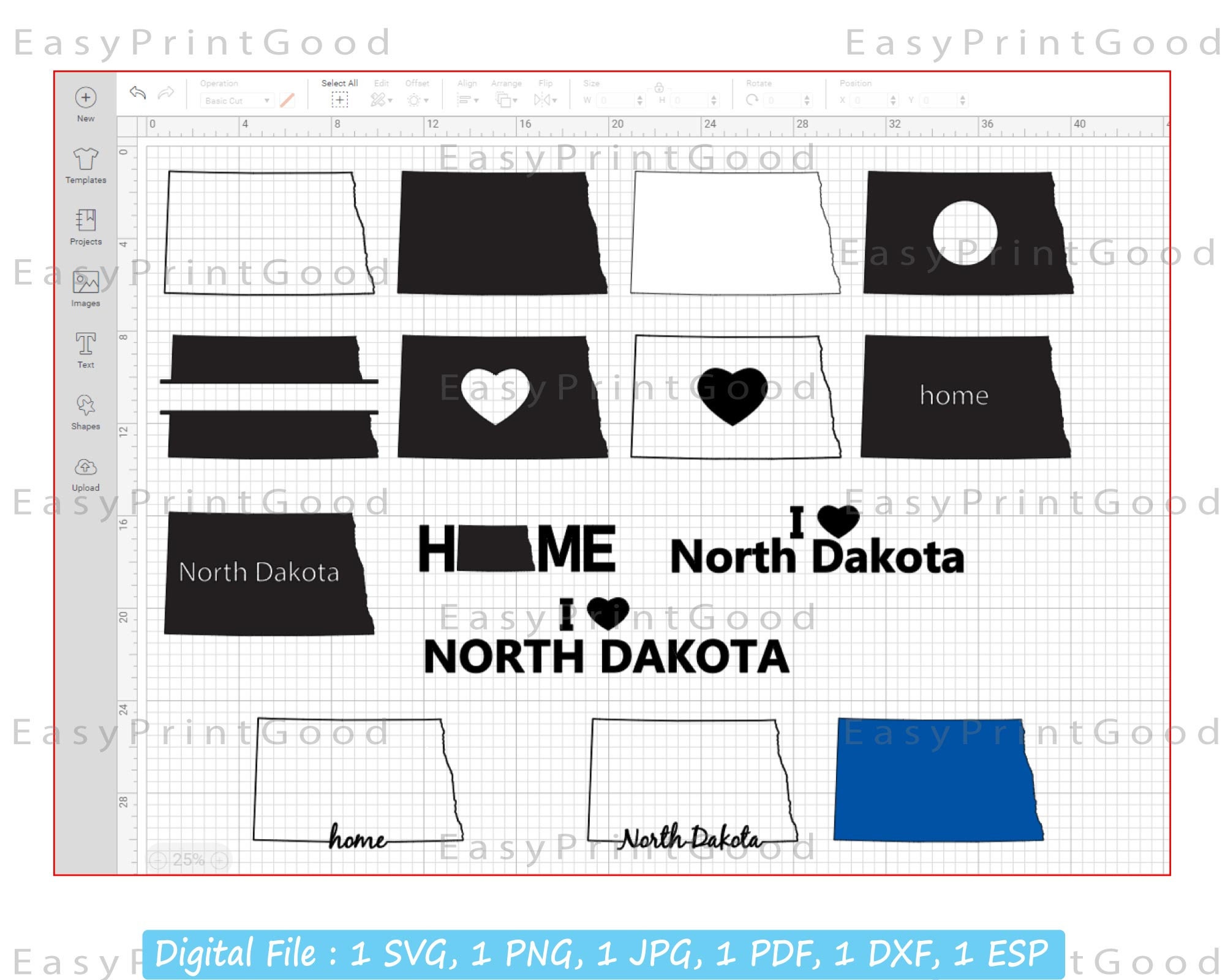 North Dakota Svg Bundle North Dakota State Outline Map | Etsy