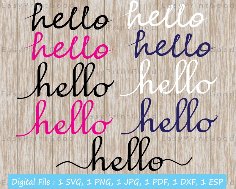Hello Svg Family Svg Hello Clipart Home Decor Hello Bundle | Etsy