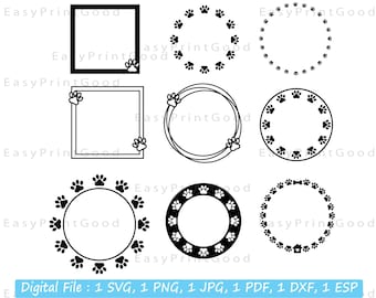 Pet Paw Print SVG. Cat Dog Vector Cut File for Cricut - Etsy