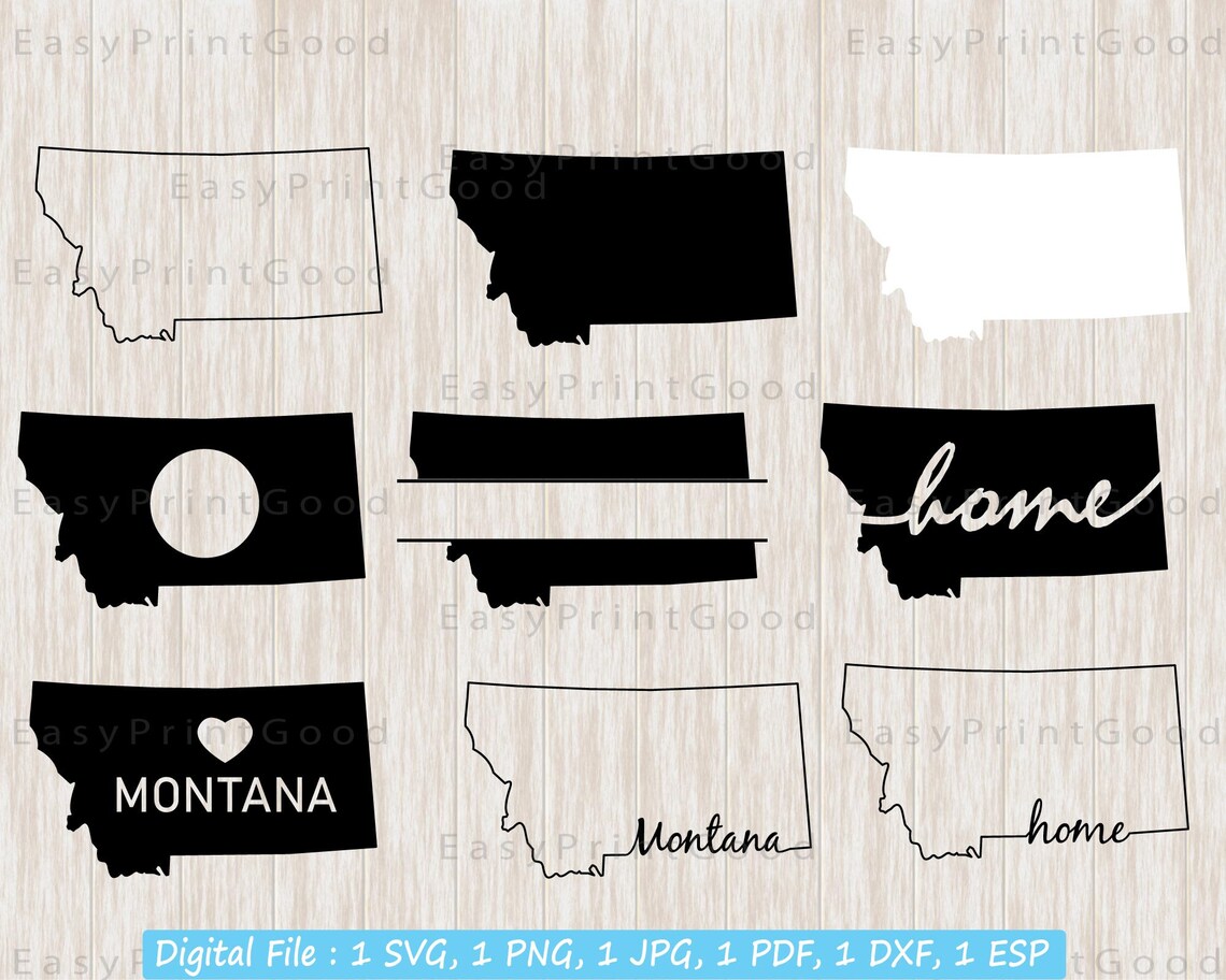 Montana State SVG Bundle Montana Outline Svg Montana State - Etsy