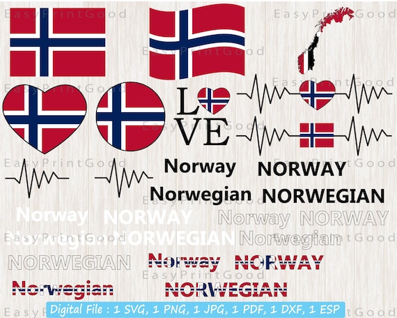 Norway Flag Svg Norwegian National Nation Country Banner - Etsy