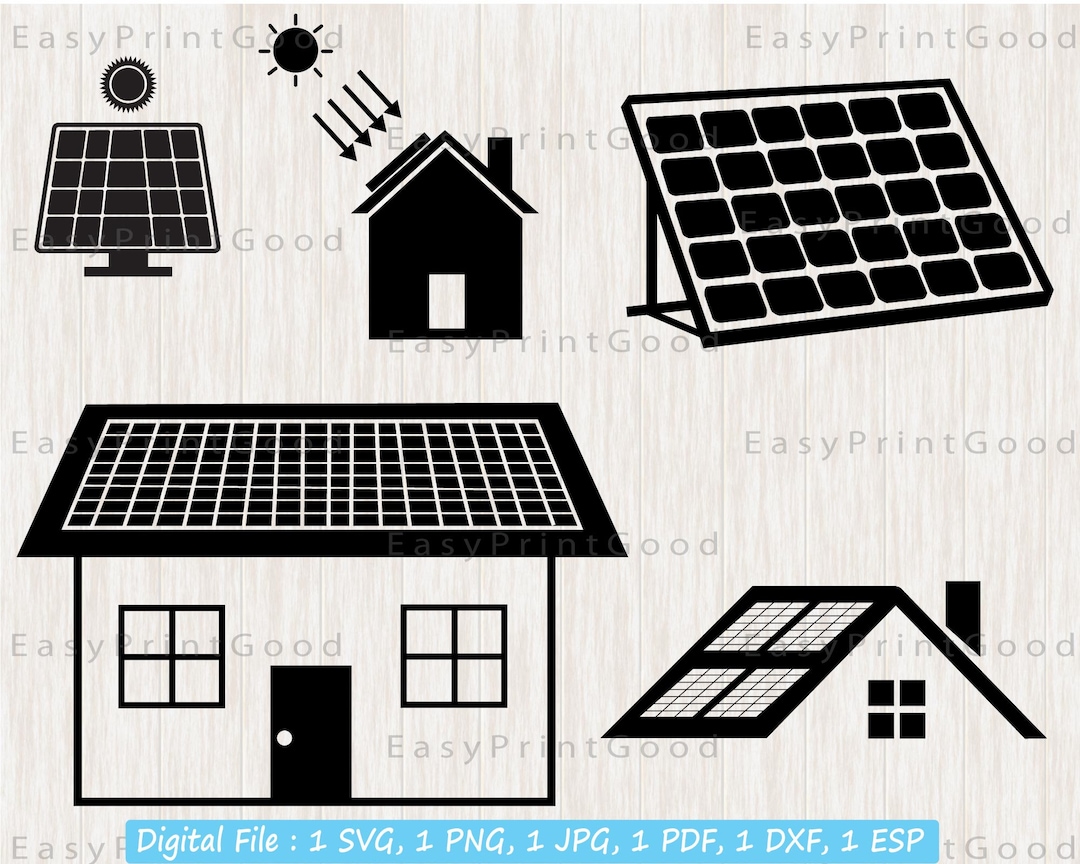 House With Solar Panel Svg, Renewable Energy Svg, House Clipart, Solar ...