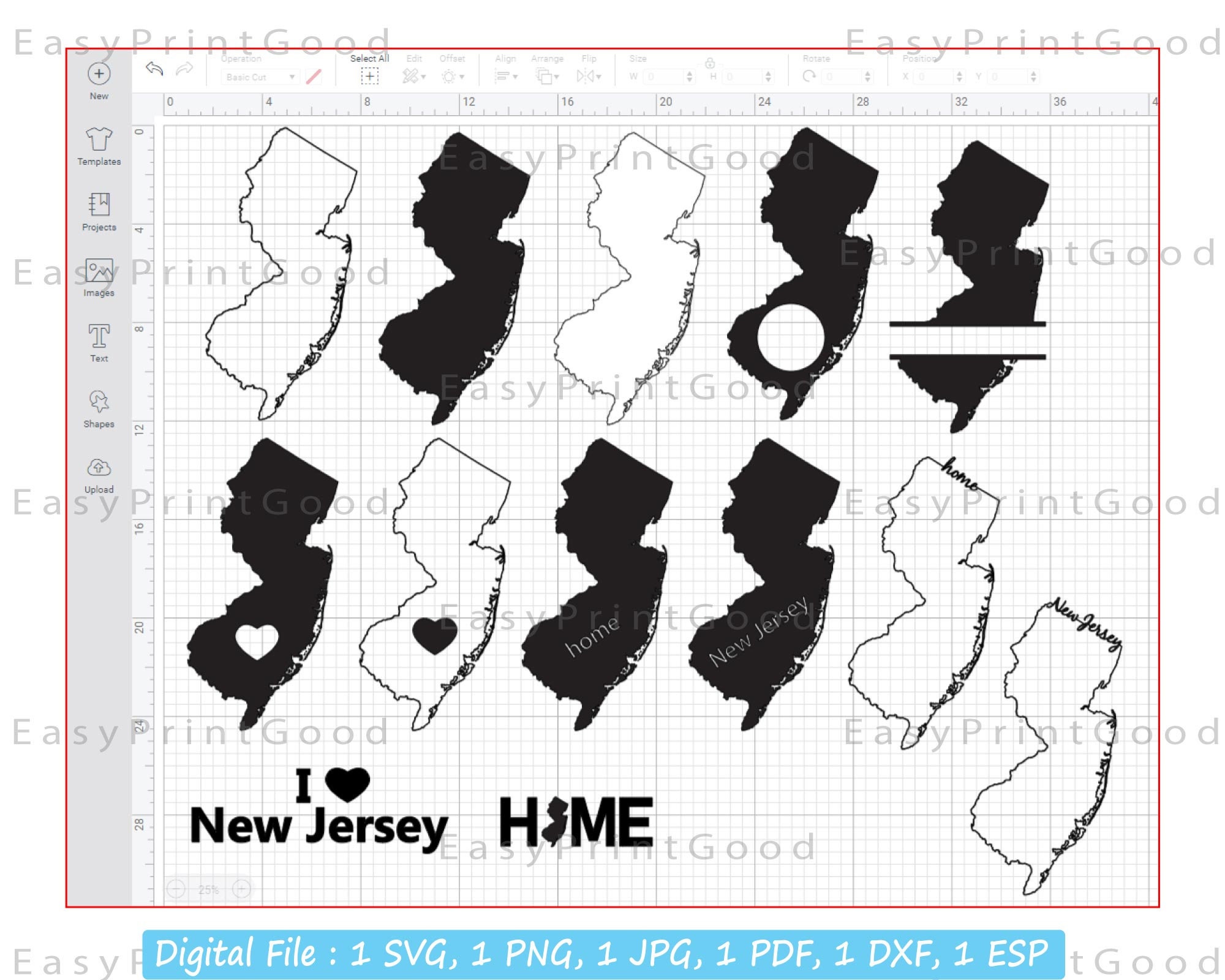 New Jersey Svg Bundle New Jersey Clipart New Jersey Map Svg | Etsy