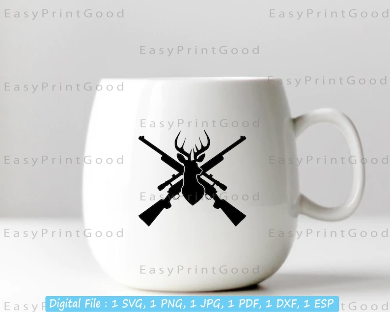 Hunting Rifles Svg Deer Head Svg Crossed Hunting Rifles | Etsy