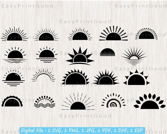 Sunrise Svg Bundle 20 Sunrise Svg Sun Svg Sunrise Clipart - Etsy Canada