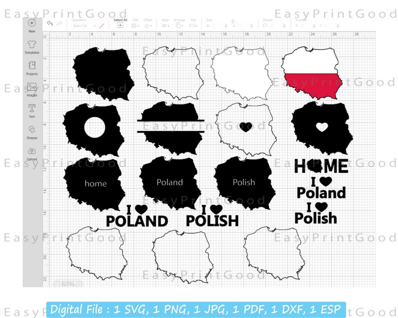 Map of Poland Svg Polish Map Boundary Country Map of Poland - Etsy