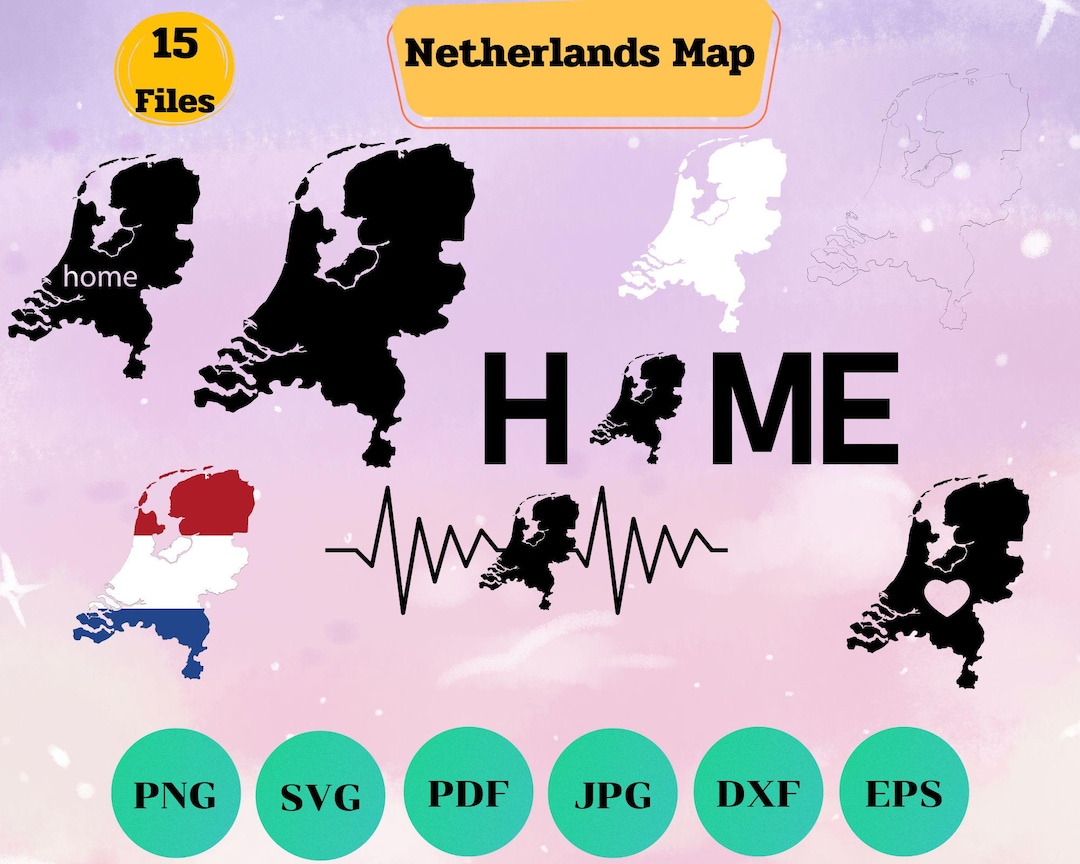Netherlands Svg Bundle, Clipart, Outline, Netherlands Map, Love, Home ...