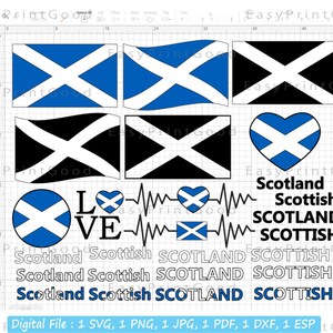 Scotland Flag Bundle Svg, Scotland National Flag, Scottish Nation ...