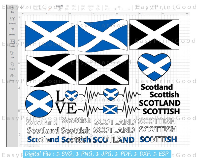 Scotland Flag Bundle Svg Scotland National Flag Scottish | Etsy