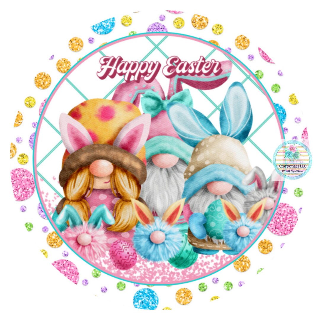 Happy Easter Gnome Sign, Spring Summer Sign, Wreath Sign, Home Decor ...
