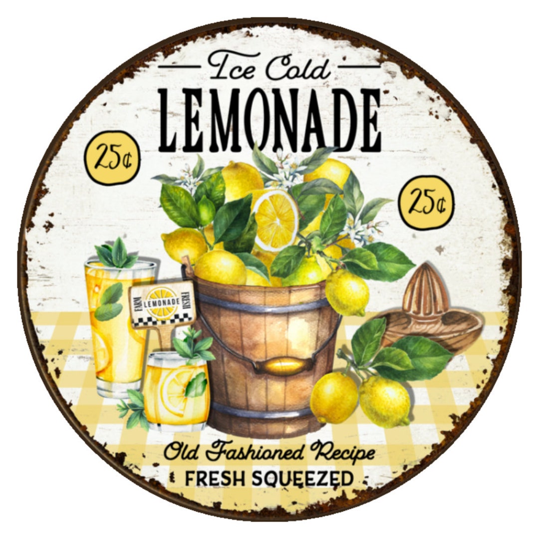 Ice Cold Lemonade Sign, Spring Summer Sign, Wreath Sign, Home Decor ...