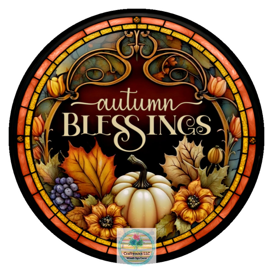 Autumn Blessings Sign Harvest Sign Wreath Sign Fall Sign - Etsy