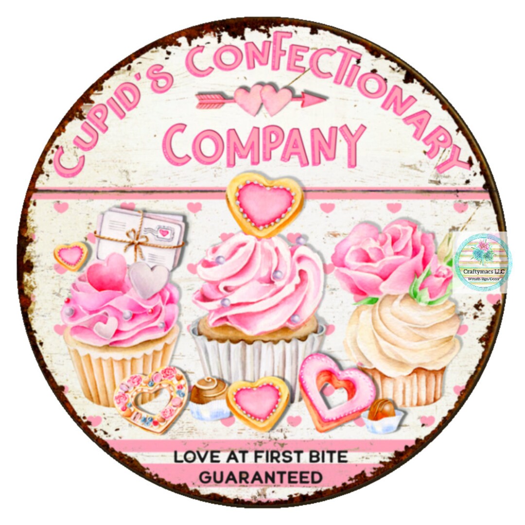 Cupid's Confectionery Sign Wreath Sign Valentine's - Etsy