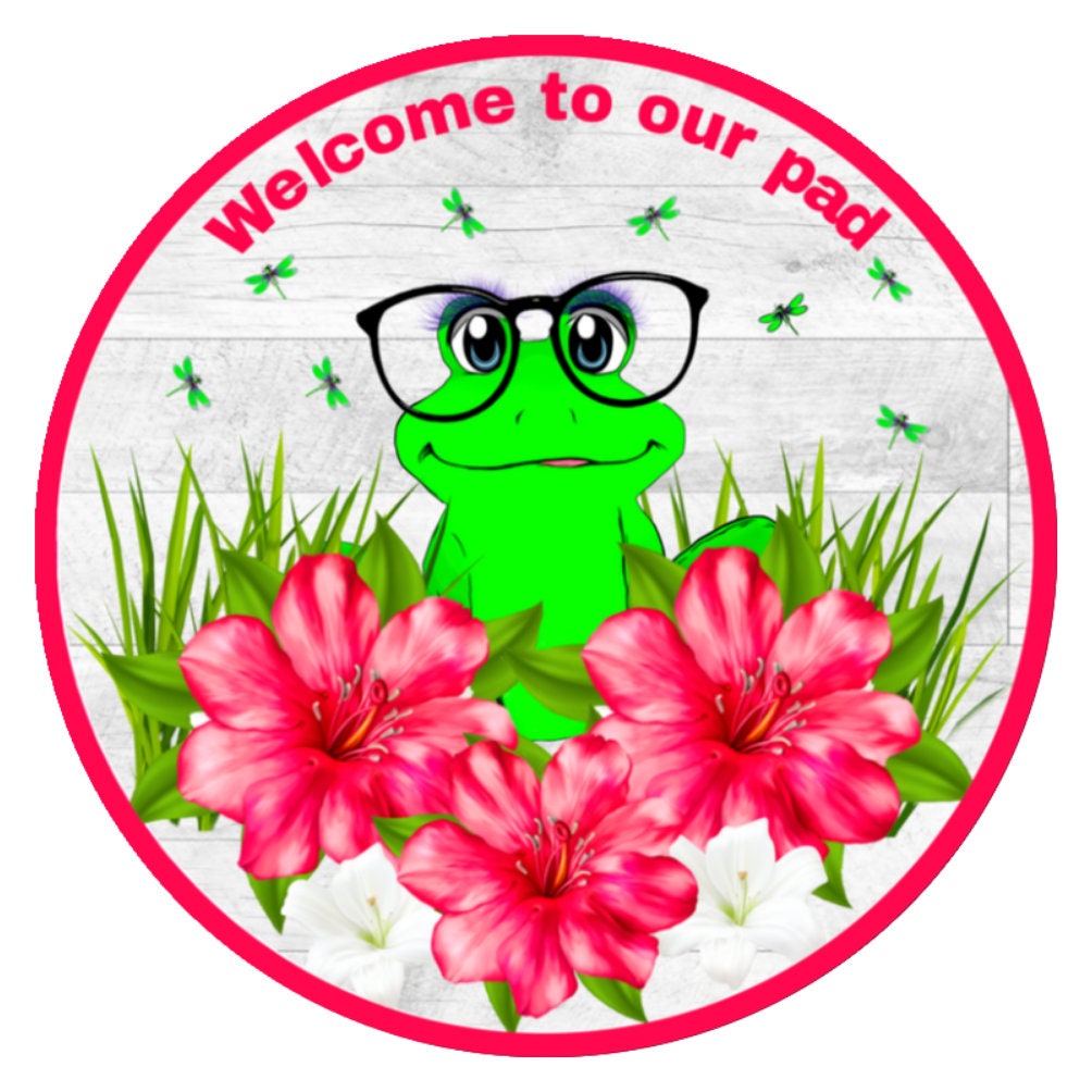 Wreath Sign Spring Summer Sign Door Decor Frog Sign - Etsy