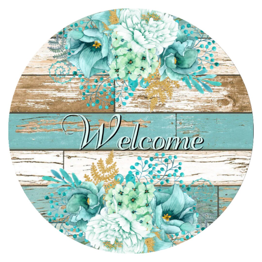 Wreath Sign Welcome Sign Spring Summer Sign Floral Sign - Etsy