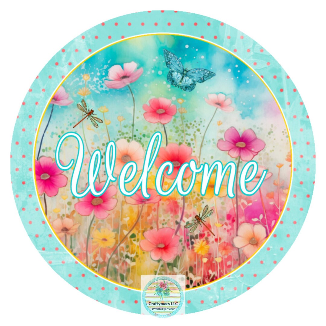 Welcome Sign, Spring Decor, Wreath Sign, Home Decor - Etsy