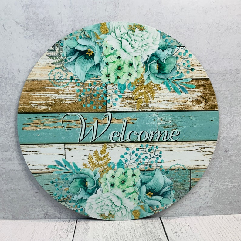 Wreath Sign Welcome Sign Spring Summer Sign Floral Sign | Etsy