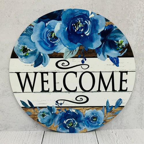 Wreath Sign Welcome Sign Spring Summer Sign Floral Sign | Etsy