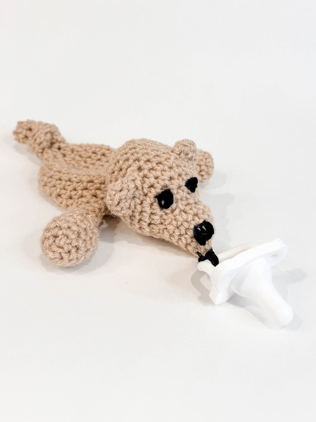 Bear Pacifier Clip Pacifier Lovey Pacifier Animal Pacifier Holder Baby ...