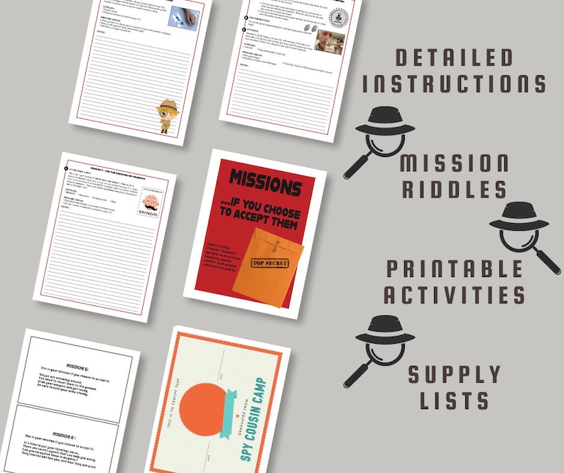 Spy Cousin Camp Kit – Digital PDF Activity Guide for Grandkids ...