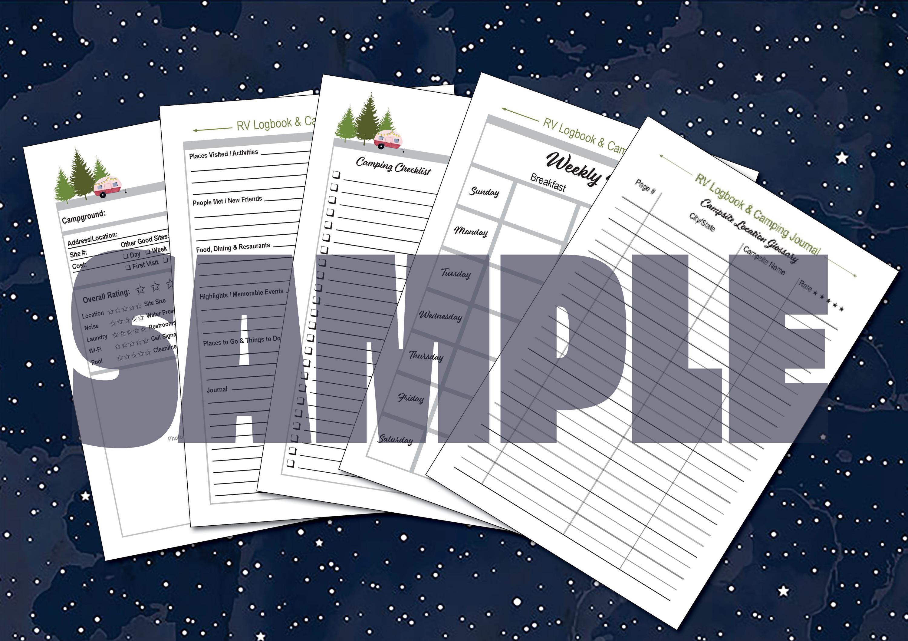 Camping Journal: "home Away From Home" Travel Log & Planner (PDF ...