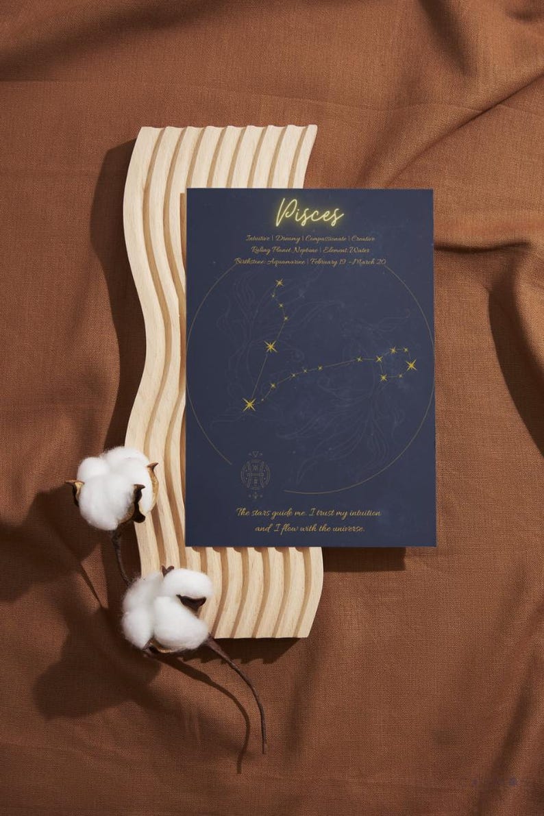 Zodiac Digital Card-printable Astrology Constellation Art, Star Sign ...